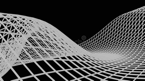 3d Rendering Of Abstract Curve White Wireframe Stock Image Illustration Of Wireframe