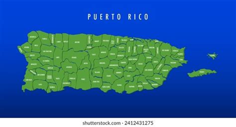100400 Mapa De Puerto Rico Y Sus Pueblos En Blanco Royalty Free Images