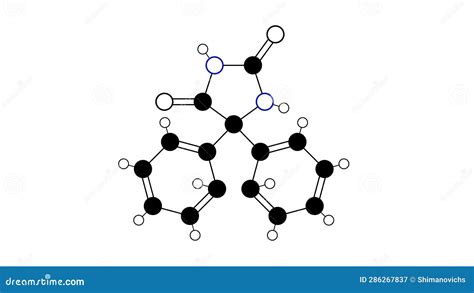 Phenytoin Molecule Structural Chemical Formula Ball And Stick Model