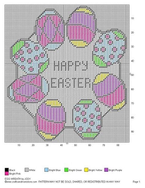 Egg Wreath Happy Easter By Jody Wall Hanging 2 2 Plastic Canvas