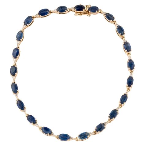 14k 546ctw Sapphire And Diamond Link Bracelet Pear Brilliant Sapphire