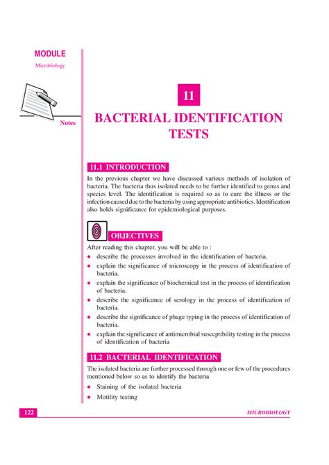 Bacterial Identification Methods Module Bacterial Identification Tests Microbiology Notes 11