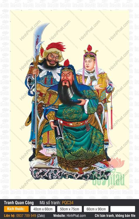 Tranh Thờ Quan Công Pqc34 Quan Thánh Ngồi Trên Ngai Da Hổ