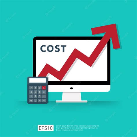 Premium Vector Cost Fee Spending Increase With Red Arrow Rising Up