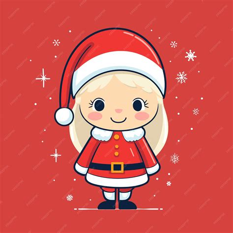 Premium Vector Cute Santa Girl Vector Illustration