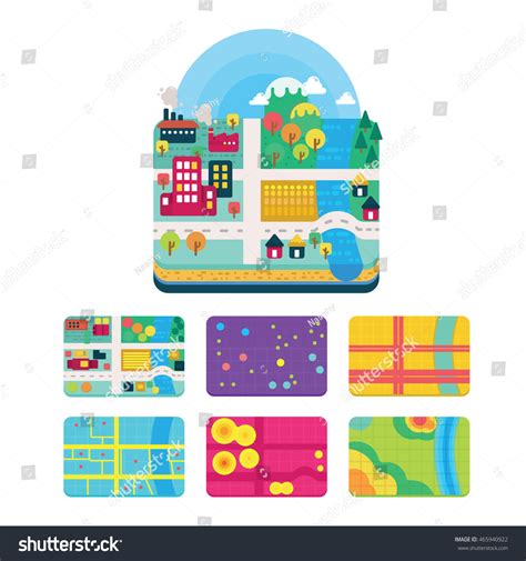 Vector Illustration Gis Spatial Data Layers Stock Vector Royalty Free 465940922 Shutterstock