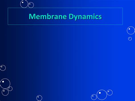Solution Membrane Dynamics Studypool