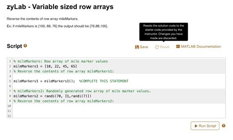 Zylab Variable Sized Row Arrays Reverse The Contents Of Row Array Milemarkers Ex If