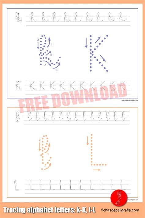 Tracing Alphabet Letters K K L L Abecedario Lettering Letras Del