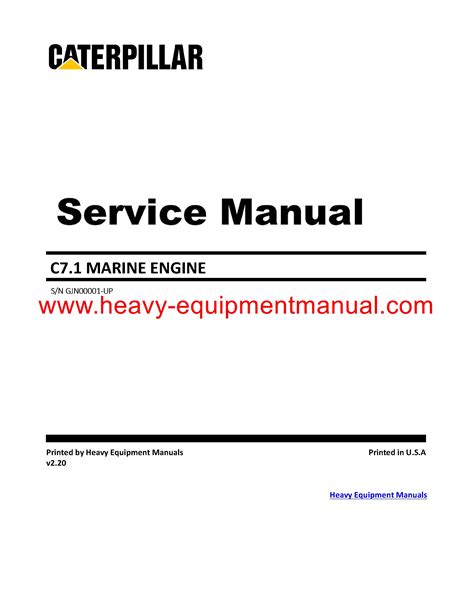 Download Caterpillar C71 Marine Engine Service Heavy Equipment Manual