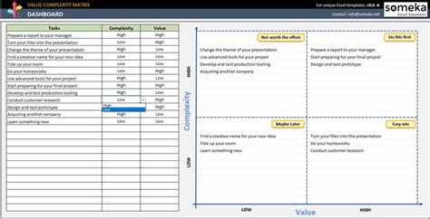 Impact Effort Matrix Excel Template Excel Template Task Planner Prioritization Spreadsheet