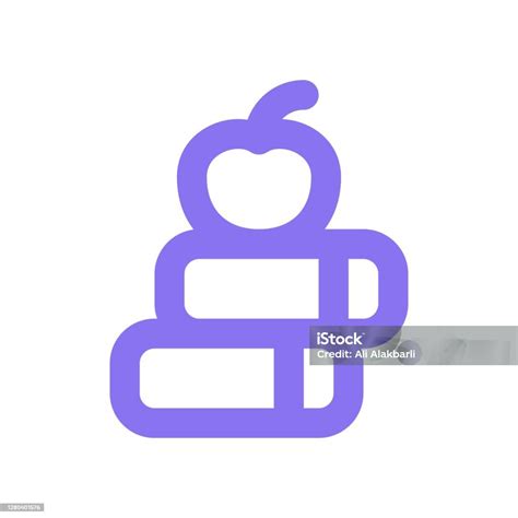 Okul Sembol Simgesine Geri Dön Eğitim Konsepti Için Elma Ile Kitaplar