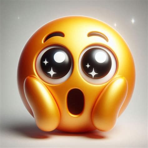 Clipart Of Surprised Emoji On White Background Premium Ai Generated Image