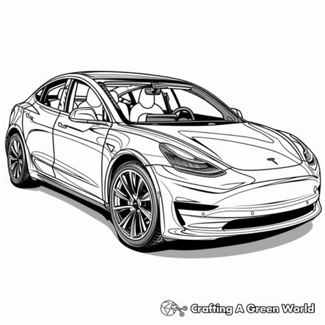 Tesla Coloring Page Model 3
