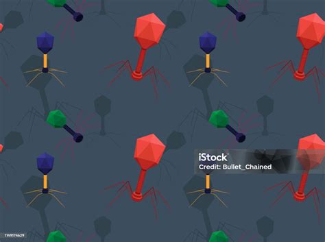 Virus Bacteriophage Background Seamless Wallpaper Stock Illustration