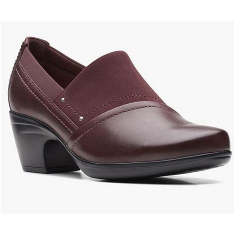 Ckarks Emily Step Loafers Burgundy Leather Size 10 Clarks Womens