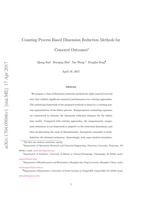 Pdf Counting Process Based Dimension Reduction Method For Censored