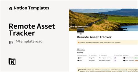 Remote Asset Tracker Template By Template Road Notion Marketplace