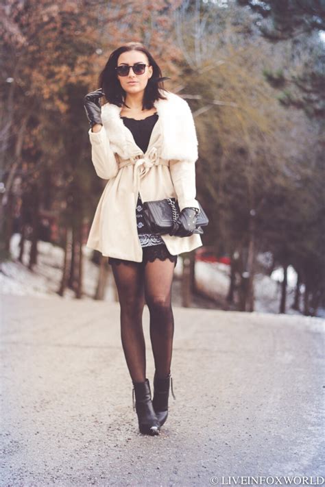 Beige Coat Fashion Tights