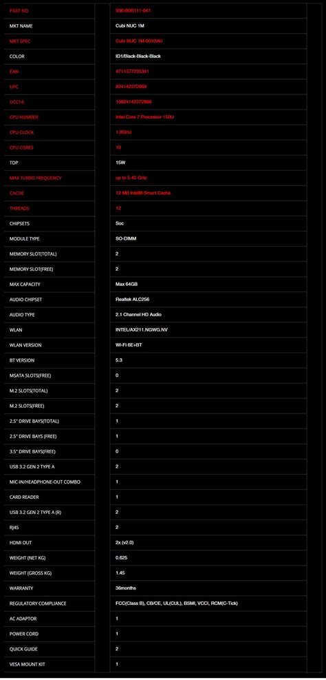 Msi Cubi Nuc 1m Barebone Mini Pc Intel Core 7 150u Scorptec Computers
