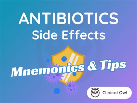 Antibiotics Side Effects 10 Mnemonics And Tips Clinical Owl