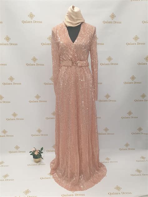Robe De Soirée Zahra Shiny Sequin Tendance Hijab Qalam Dress Tendance Hijab