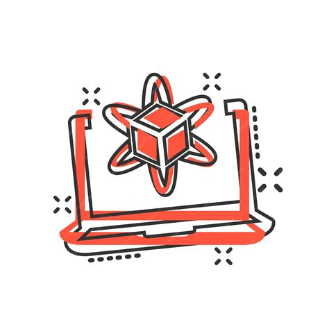Premium Vector Computer Simulation Icon In Comic Style Vr Device Vector Cartoon Illustration