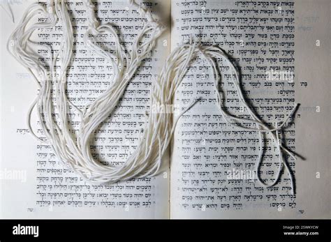 Tzitzit Or Tsitsiyot Knotted Ritual Fringes Or Tassels Of A Talit