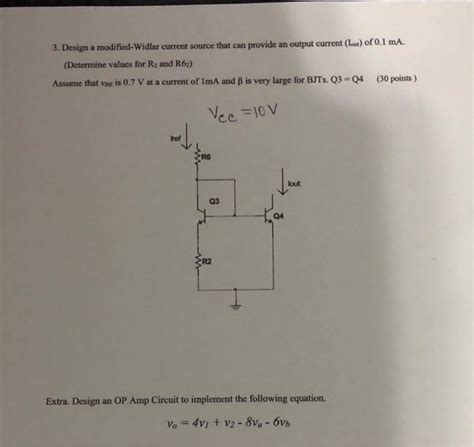 Solved 3 Design A Modified Widlar Current Source That Can
