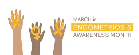 National Endometriosis Awareness Month March Info Graphic Stock Vector