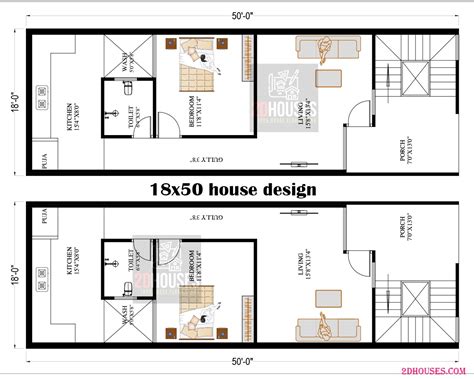 Low Budget North Facing 18x50 House Plan Vastu With 1 Bedroom