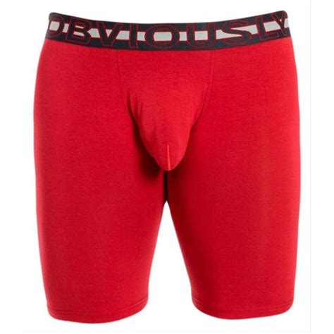 Mens Obviously Everyman Anatomax Boxer Brief 9inch Leg Chilli Red Kj