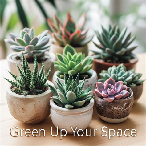 Elegant Succulent Collection With Modern Text Social Media Post Playground