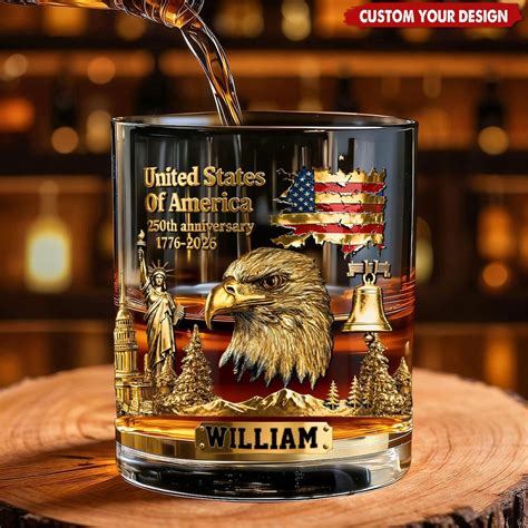 250th Anniversary America Whiskey Glass 250 Years Usa Independence Day
