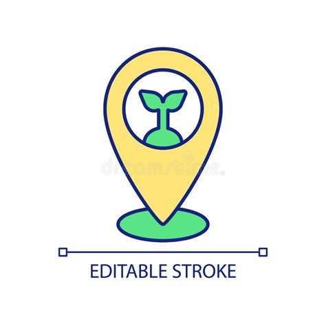 Technology Of Field Mapping Rgb Color Icon Stock Vector Illustration