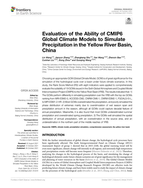 Pdf Evaluation Of The Ability Of Cmip6 Global Climate Models To