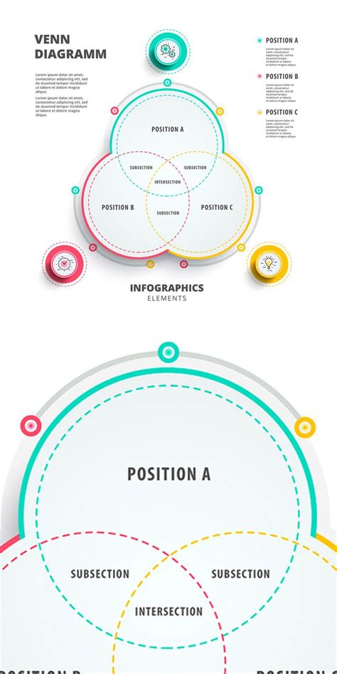 Venn Diagram Infographic With Illustrated Icons Infographic