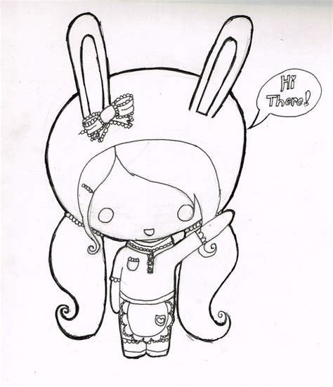 Kawaii Bunny Waitress Sketch Kawaii Bunny Sketches Kawaii