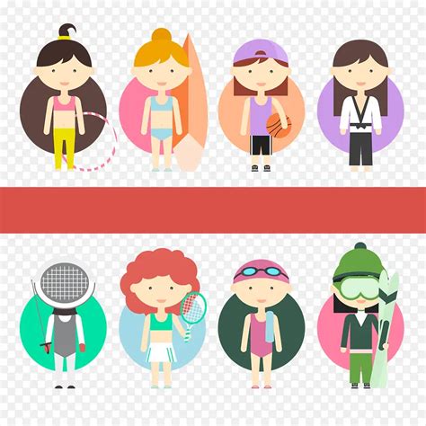 卡通运动女孩矢量图png图片素材下载图片编号8304515 Png素材网