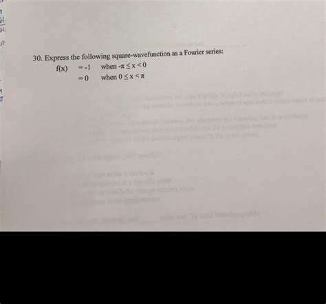 Solved Hi Express The Following Square Wavefunction As A Chegg
