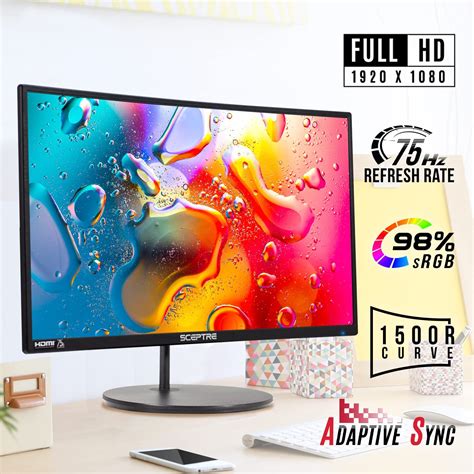 Sceptre Curved 27 75hz Led Monitor Hdmi Vga Build In Speakers