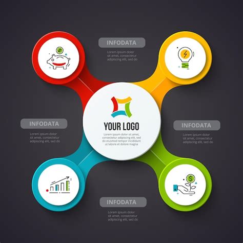 Premium Vector Dark Vector Cycle Infographic Design Template With 4