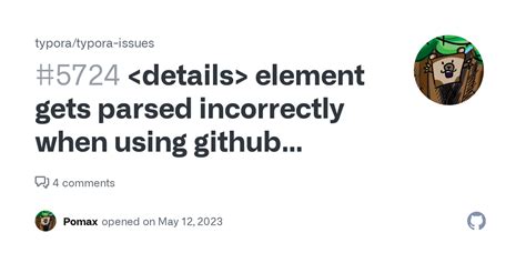 Element Gets Parsed Incorrectly When Using Github Flavoured Markdown · Issue 5724 · Typora