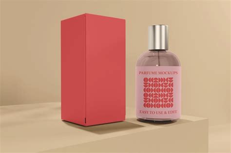 Glass Packaging Branded Perfume Bottle Mockup Premium Psd