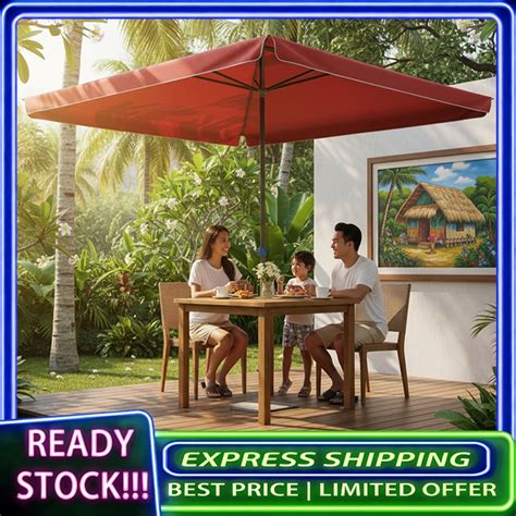 2m2m Square Outdoor Umbrella Garden Parasol Umbrella Big Umbrella