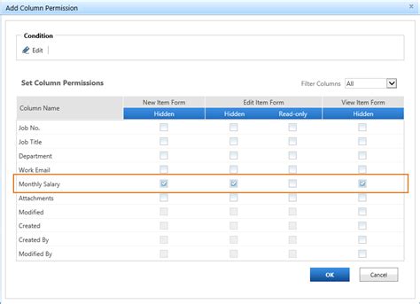 How To Exclude Certain Users From Column Permission In Sharepoint Columnview Permission