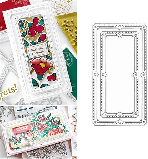 2pcsset Rectangle Frame Metal Die Cuts Stitched Rectangle