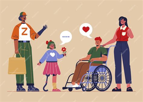 Personas Con Discapacidad Dibujadas A Mano Ilustradas Vector Gratis