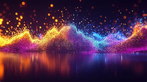 Vibrant Particle Wave Abstract Data Flow Visualisation On Dark