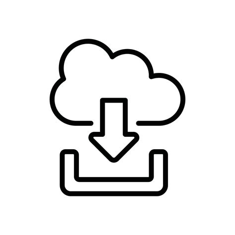 Cloud Downloads Vector Line Icon Cloud Computing Symbol Eps 10 File